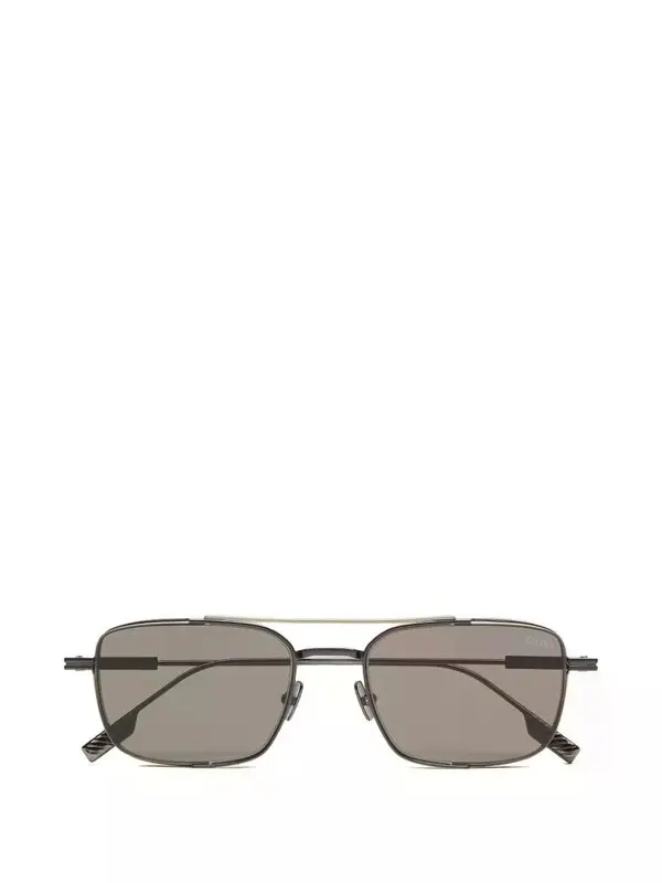 Zegna Rectangle-frame Sunglasses - Silver