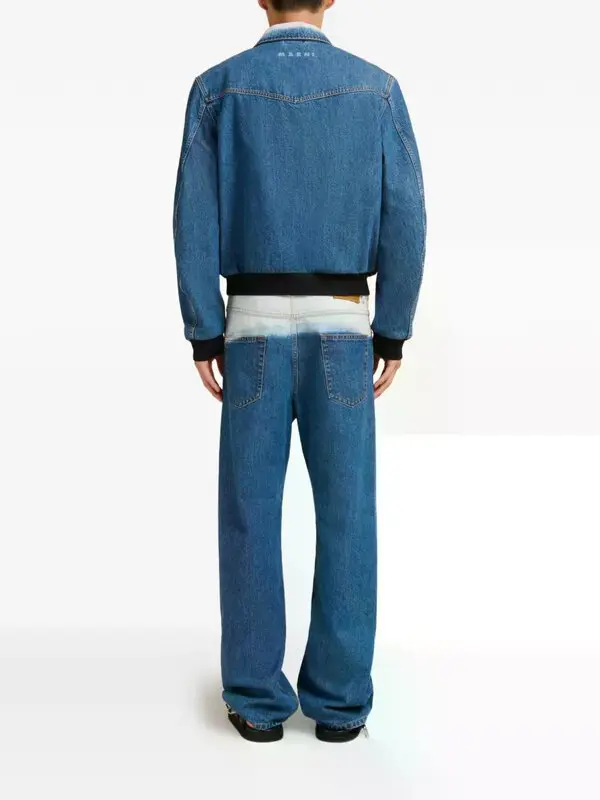 Marni Denim Bomber Jacket With Degradé Collar