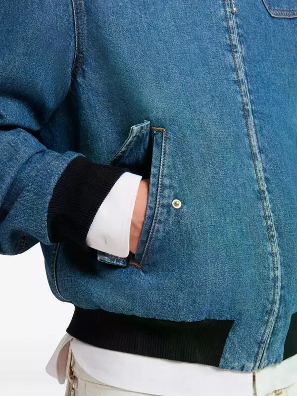 Marni Denim Bomber Jacket With Degradé Collar