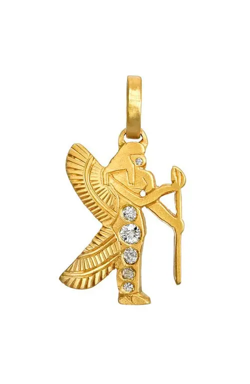 DARIUS Dendera Zodiac Diamond Charm - Yellow Gold/virgo