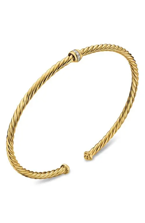 David Yurman 18k Cablespira® Diamond Cuff Bracelet