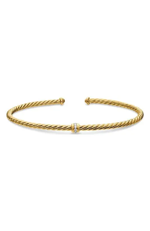 David Yurman 18k Cablespira® Diamond Cuff Bracelet