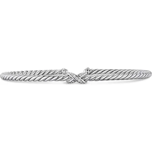 David Yurman Micro Cable Flex® X Bracelet - Silver Pave