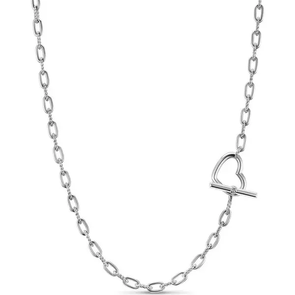 David Yurman Madison Heart Toggle Chain Necklace - Silver Dome