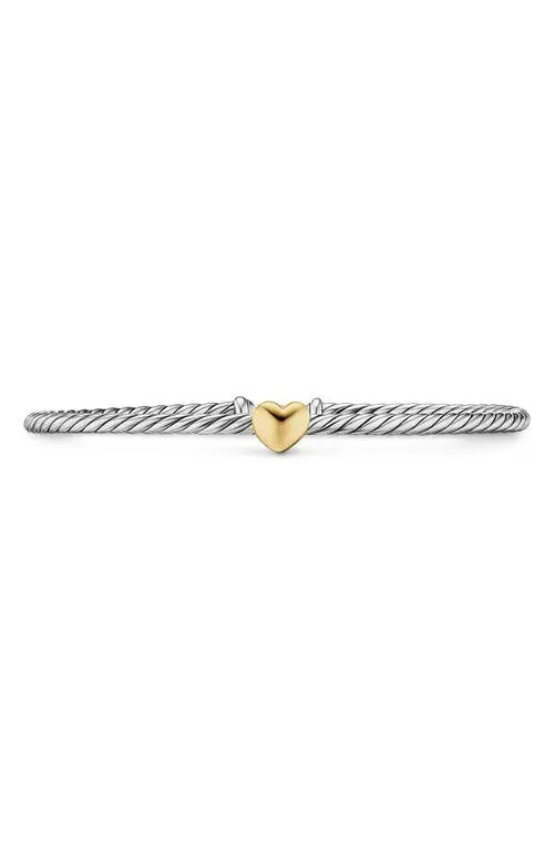 David Yurman 2.6mm Cable Heart Bracelet - Silver
