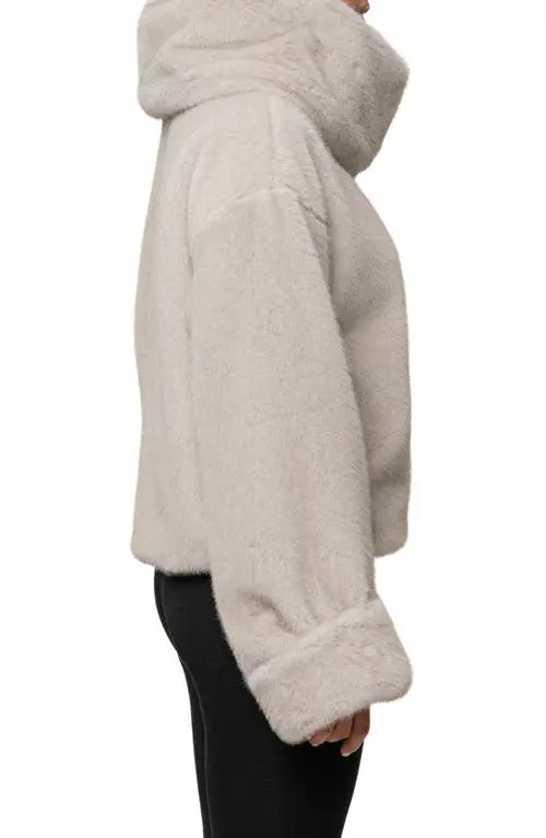JLUXLABEL Faux Fur Turtleneck Pullover - Gray