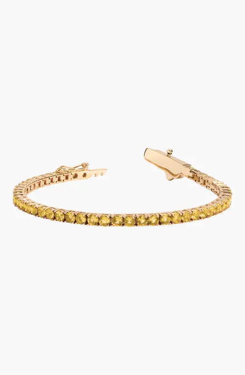 AURATE Aaa Lab Grown Tennis Bracelet - Yellow Gold Vermeil