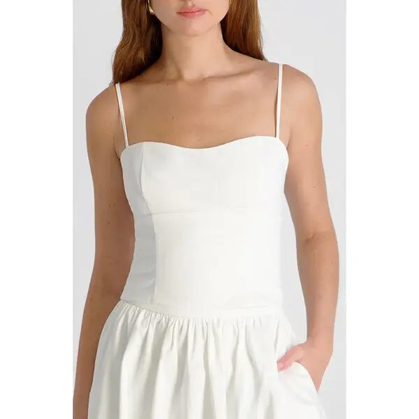 French Connection Stretch Cotton Sateen Camisole - 10-summer White