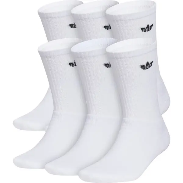 Adidas Trefoil Performance Crew Socks 6-pack - White