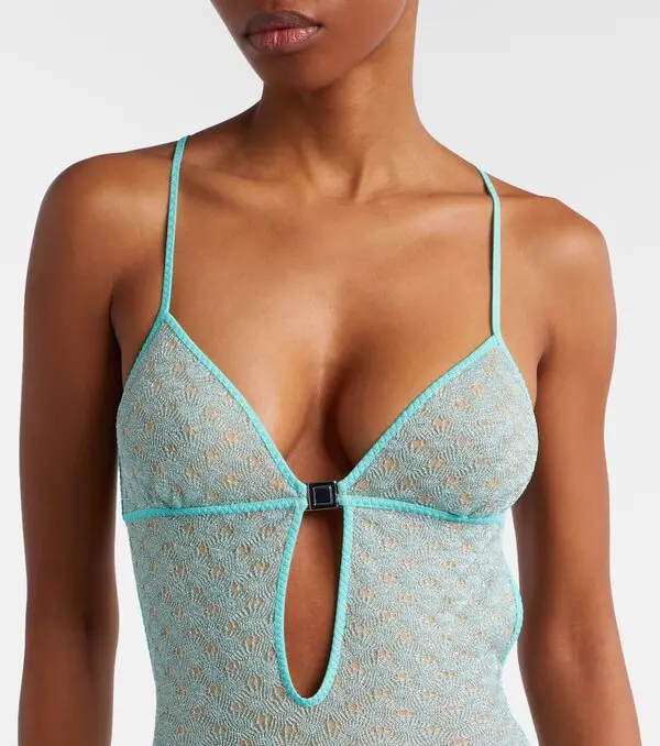Missoni Open-knit Lame Swimsuit