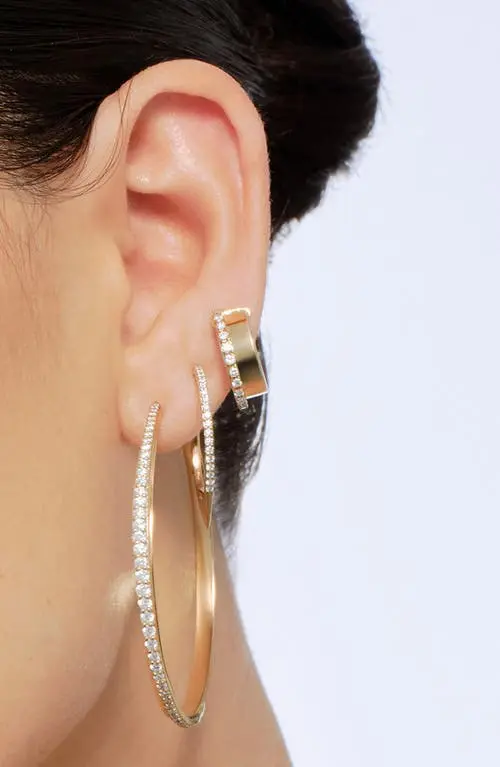 Lana Jewelry 14k Gold Diamond Hoop Earrings