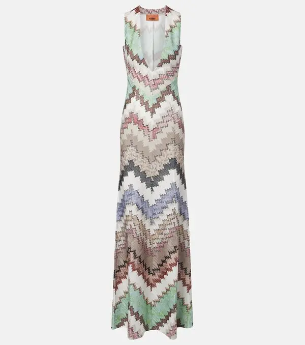 Missoni Zigzag Lamé Maxi Dress - Multicoloured