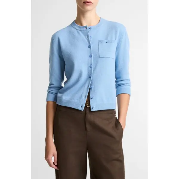 Vince Wool And Cashmere-blend Cardigan With Pocket - Hydra