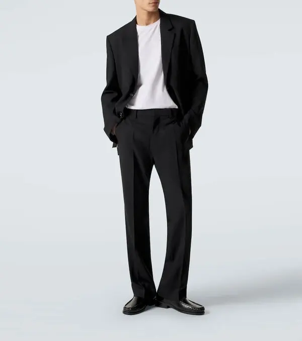 AMI Paris Virgin Wool Single-breasted Blazer - Black