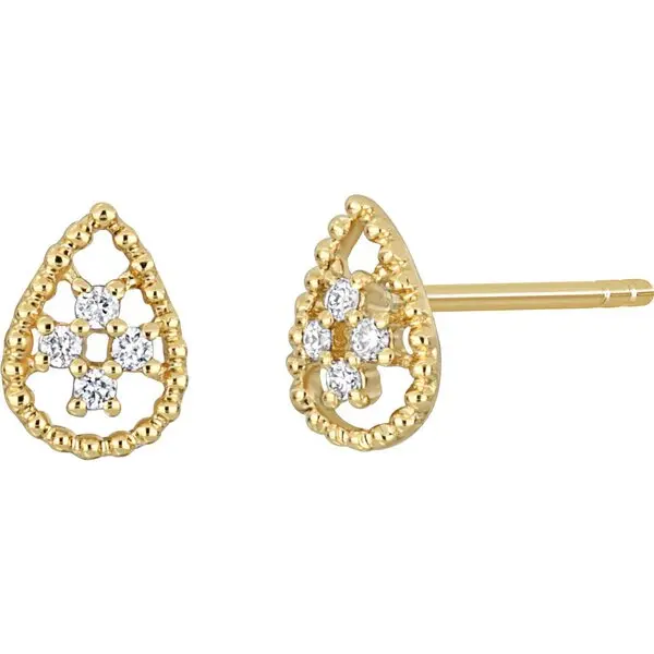 Bony Levy Mykonos Diamond Teardrop Stud Earrings - 18k Yellow Gold