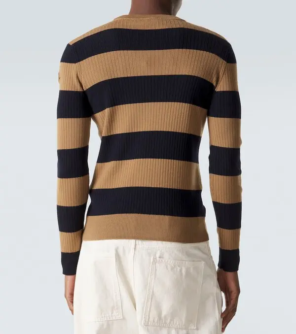 Moncler Striped Wool Sweater - Brown