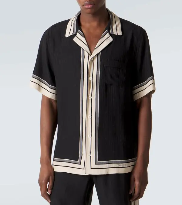 Dolce & Gabbana Striped Silk Bowling Shirt