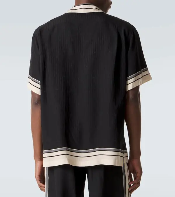 Dolce & Gabbana Striped Silk Bowling Shirt
