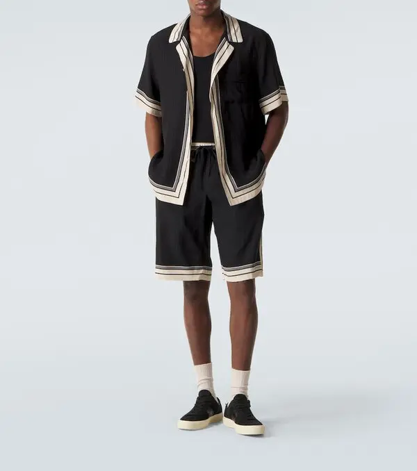 Dolce & Gabbana Striped Silk Bowling Shirt