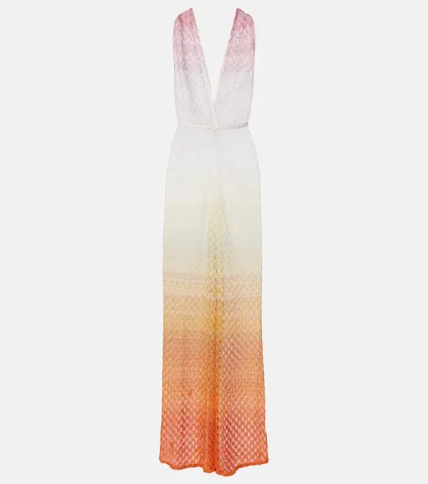 Missoni Open-knit Lamé Jumpsuit - Orange