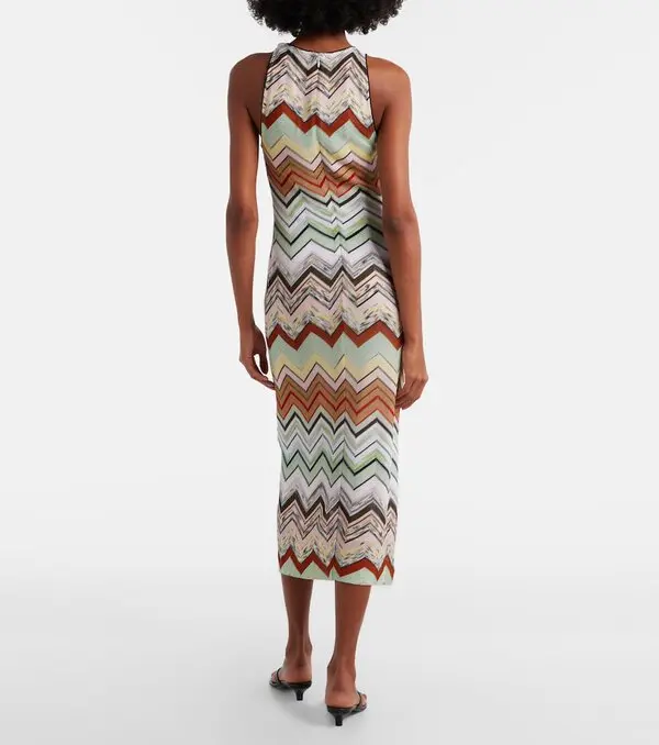 Missoni Zigzag Knitted Midi Dress - Multicoloured