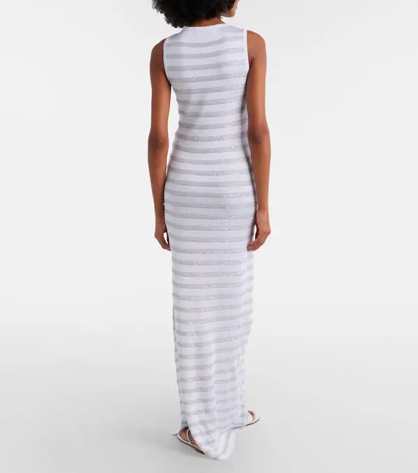 Missoni Sequined Striped Maxi Dress - White