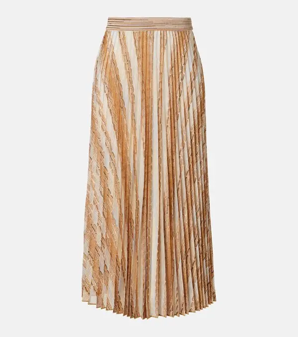 Missoni Plissé Printed Midi Skirt