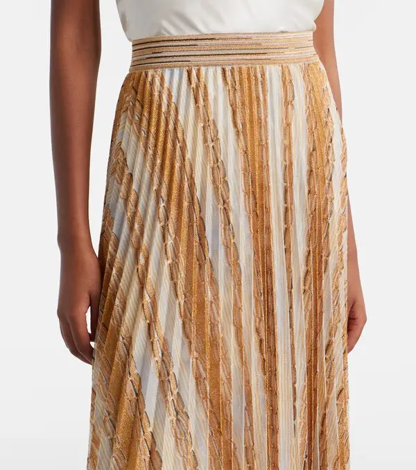 Missoni Plissé Printed Midi Skirt