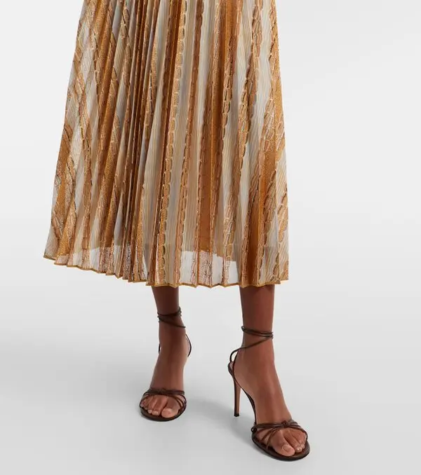 Missoni Plissé Printed Midi Skirt
