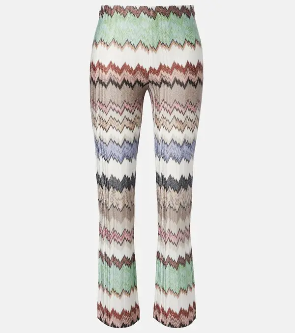 Missoni Zigzag Lamé Cropped Pants - Multicoloured