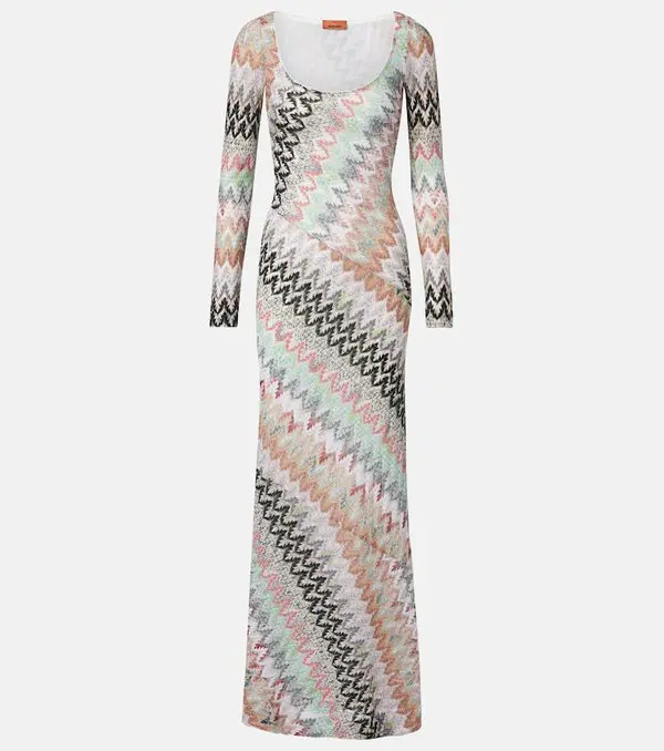 Missoni Zigzag Lamé Maxi Dress - Multicoloured