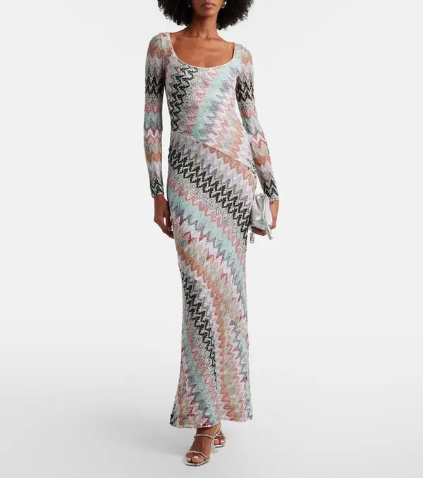 Missoni Zigzag Lamé Maxi Dress - Multicoloured