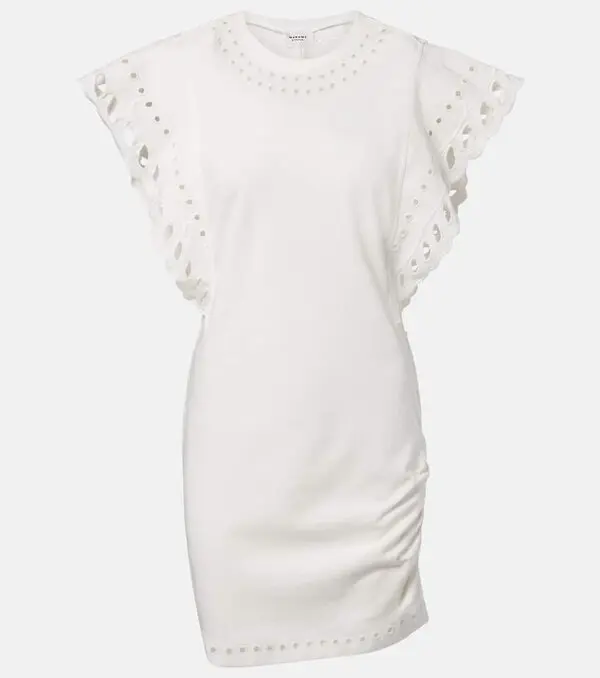 MARANT ETOILE Orlane Embroidered Cotton Minidress - White