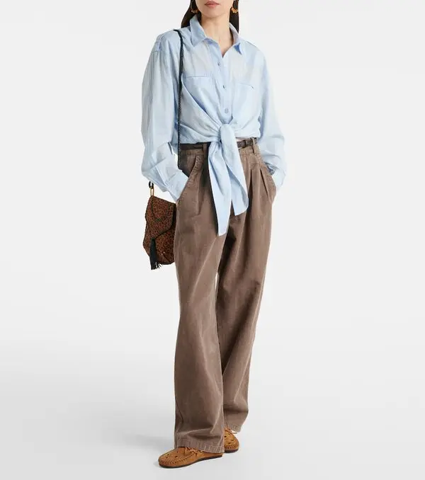MARANT ETOILE Valiane Cotton Shirt - Blue