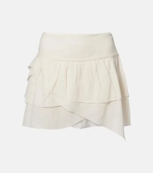 MARANT ETOILE Dejha Cotton And Linen-blend Miniskirt - White