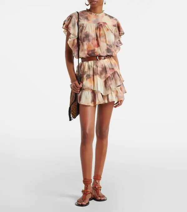 MARANT ETOILE Daliyane Printed Ruffled Top