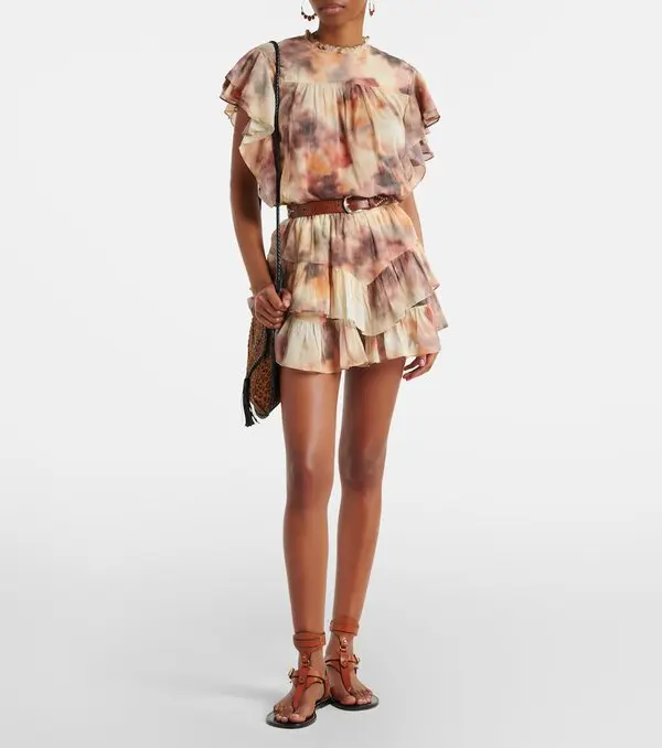 MARANT ETOILE Daliyane Printed Ruffled Top - Multicoloured