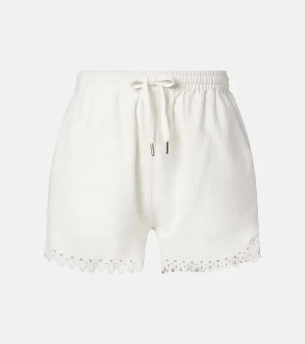 MARANT ETOILE Balyme Embroidered Cotton Shorts - White