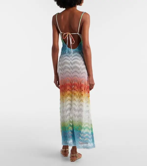 Missoni Open-knit Lamé Maxi Dress - Multicoloured