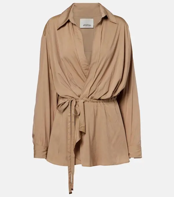 Isabel Marant Étoile Keren Gathered Wrap Top - Beige