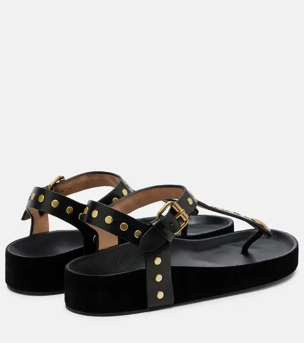 Isabel Marant Étoile Enore Studded Leather Thong Sandals
