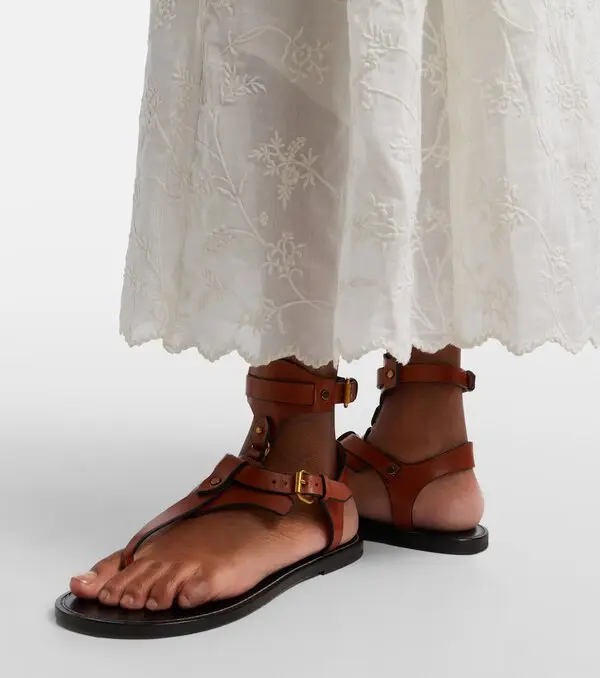 Isabel Marant Étoile Eveena Leather Thong Sandals - Brown