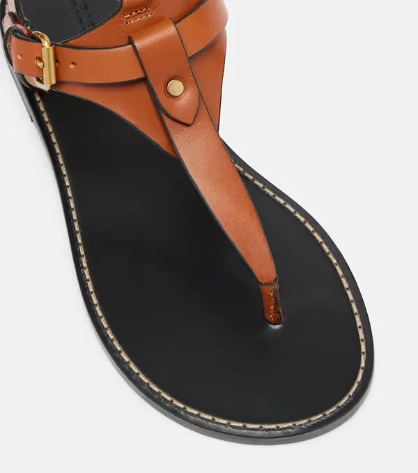 Isabel Marant Étoile Eveena Leather Thong Sandals - Brown
