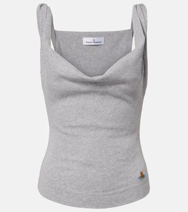 VIVIENNE WESTWOOD Anna Cotton-blend Jersey Tank Top - Grey