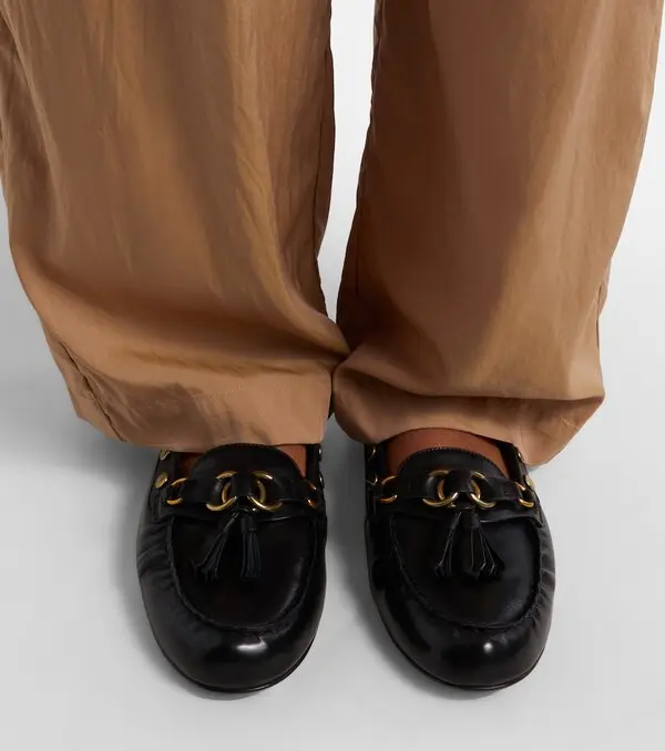 Isabel Marant Étoile Faxel Studded Leather Loafers - Black