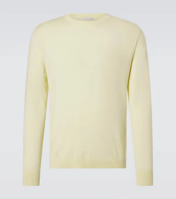 ALLUDE Virgin Wool Crewneck Sweater - Yellow