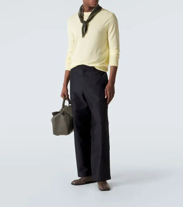 ALLUDE Virgin Wool Crewneck Sweater - Yellow