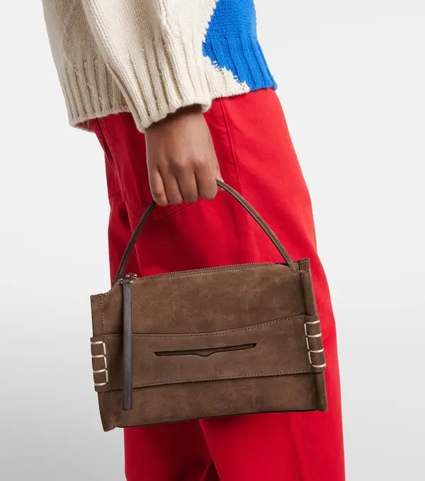 JW Anderson Small Suede Top-handle Bag - Brown