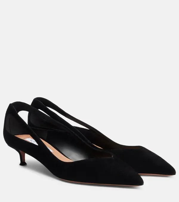 AQUAZZURA Suede Sheeva 30 Pumps - Black