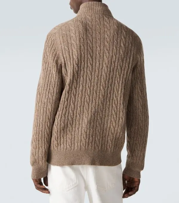 Loro Piana Cable-knit Cashmere Half-zip Sweater